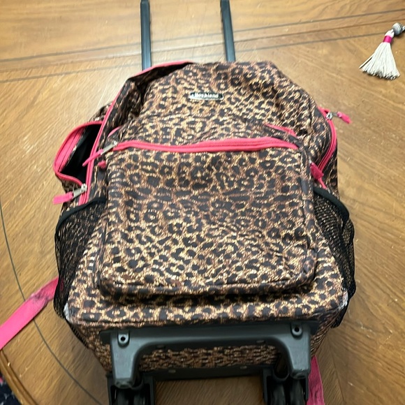 Macy's | Bags | Rockland Leopard Print Three Compartment Rolling ...